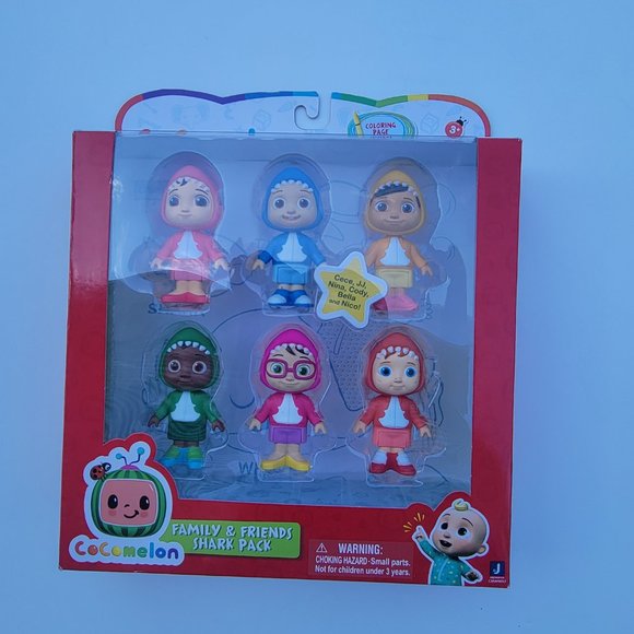 CoComelon | Toys | Cocomelon Family Friends Shark Pack Figures Jj Cece ...